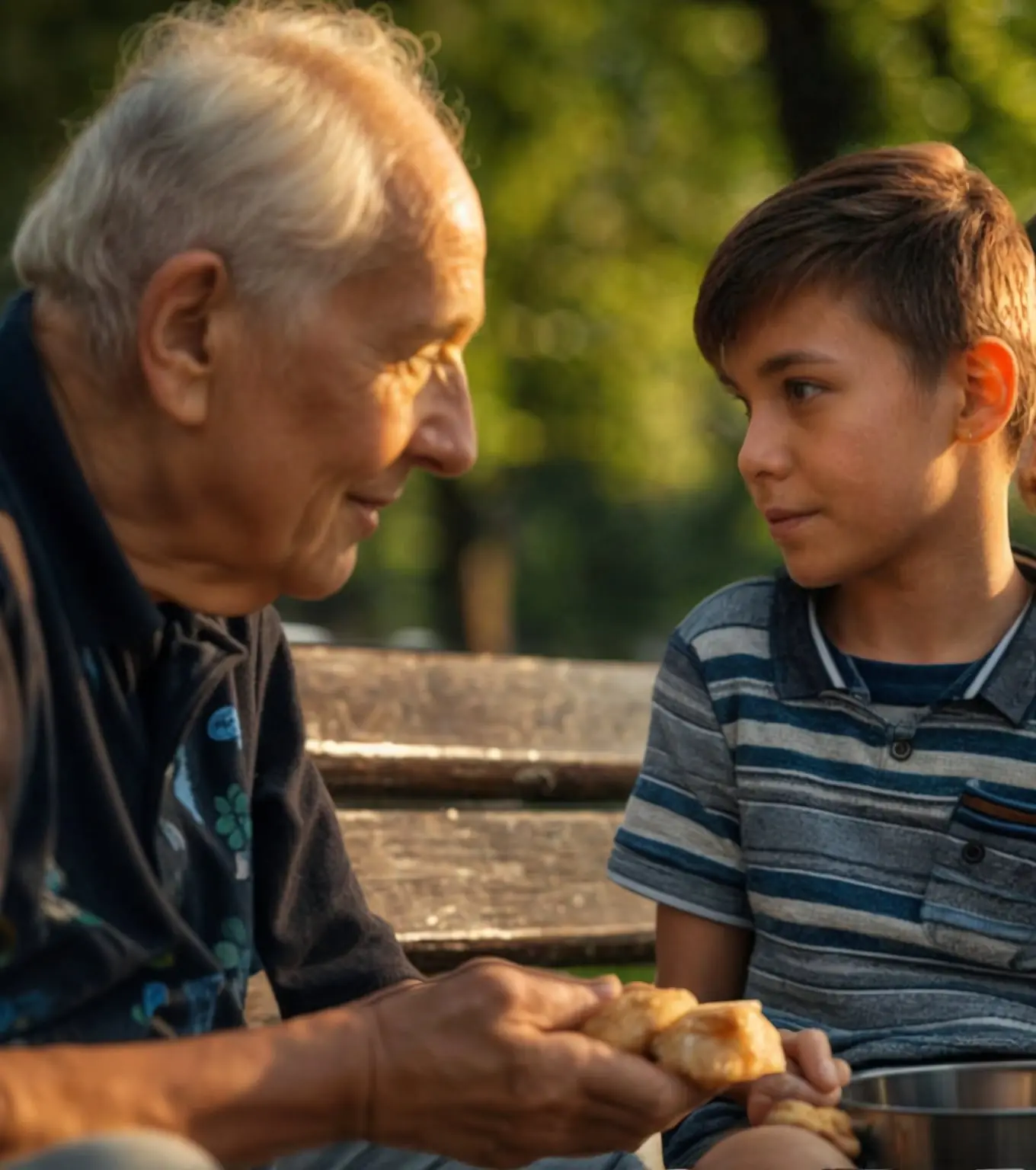 The orphan fed a hungry old man in the park, and the next day, a ...