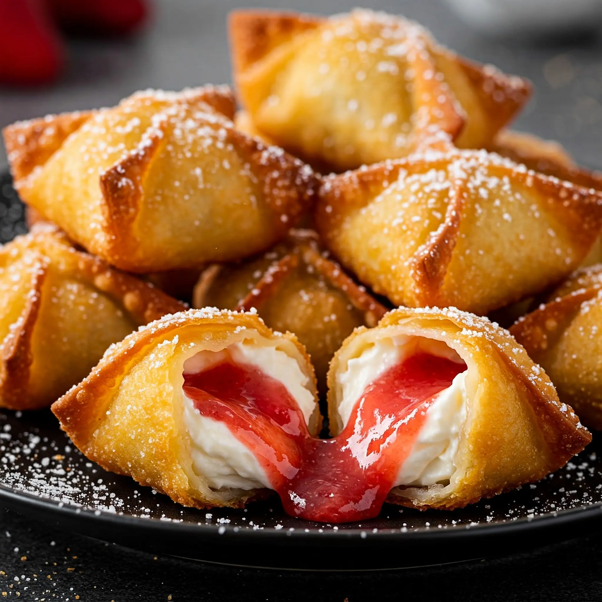 Deep-Fried Strawberry Cheesecake Stuffed Wonton Bites: A Heavenly ...