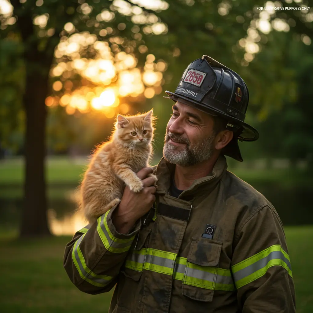 THE FIREFIGHTER WHO RESCUED A KITTEN FROM A BUR NING BUILDING—AND HOW ...