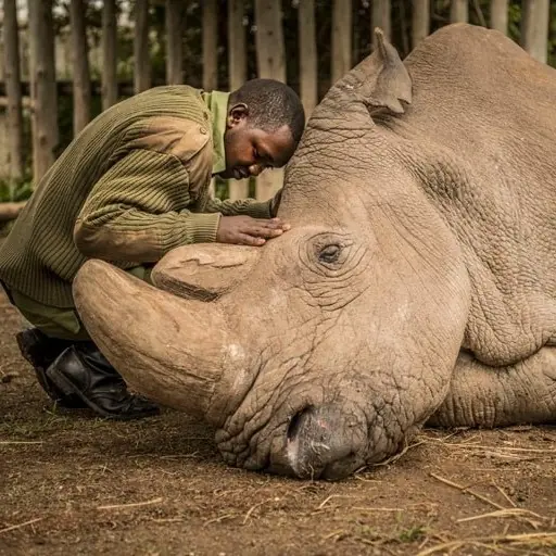 Joseph Wachira’s Farewell to Sudan: A Photo That Echoes the Loss of a Rhino Legacy