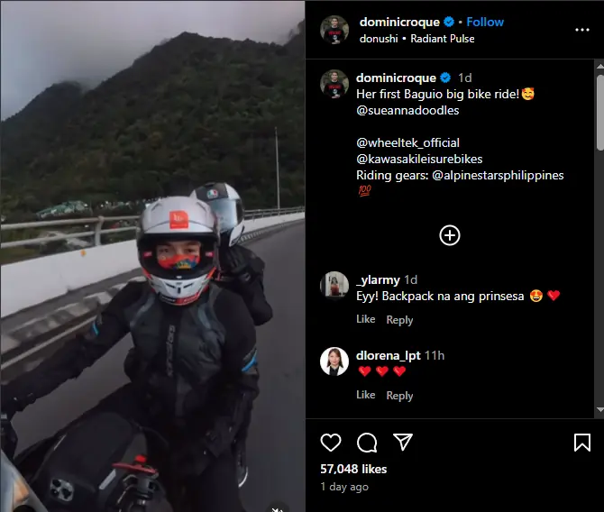 Dominic Roque and Sue Ramirez Share a Heartwarming Adventure in Baguio: First Big Bike Ride Together